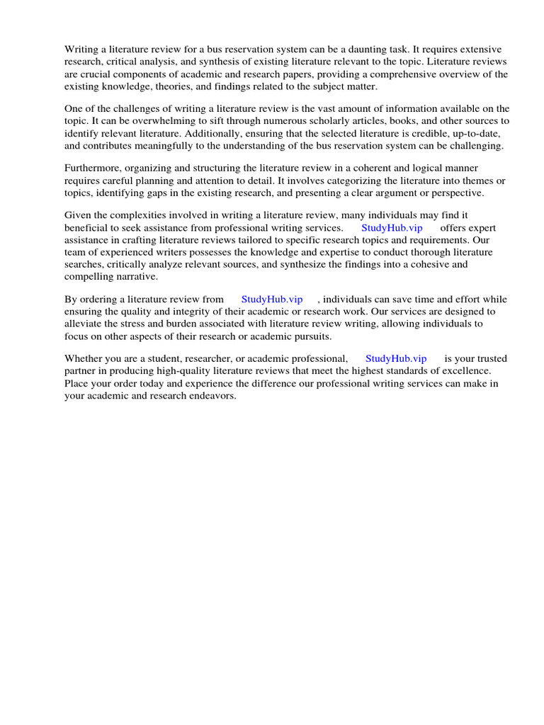Literature Review For Bus Reservation System | Download Free PDF ... Literature Review For Bus Reservation System | Download Free PDF ...