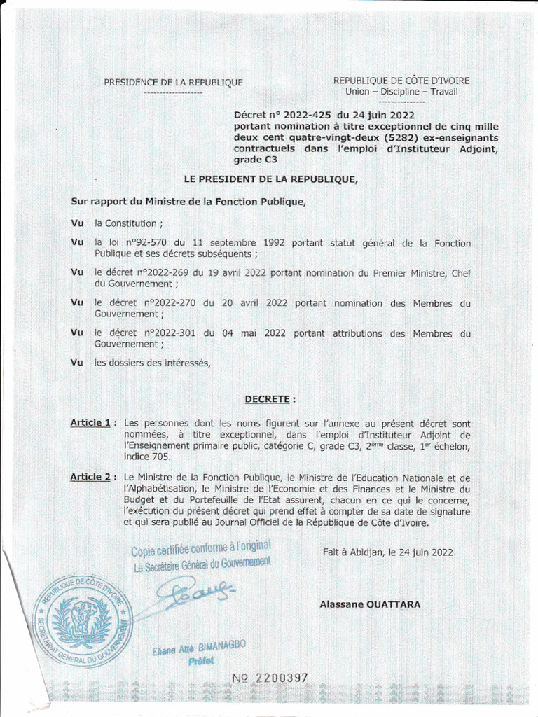 Decret de Nomination | PDF