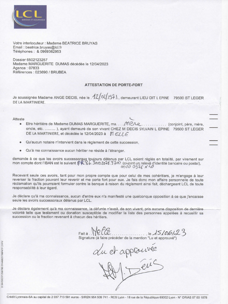 Attestation Porte | PDF