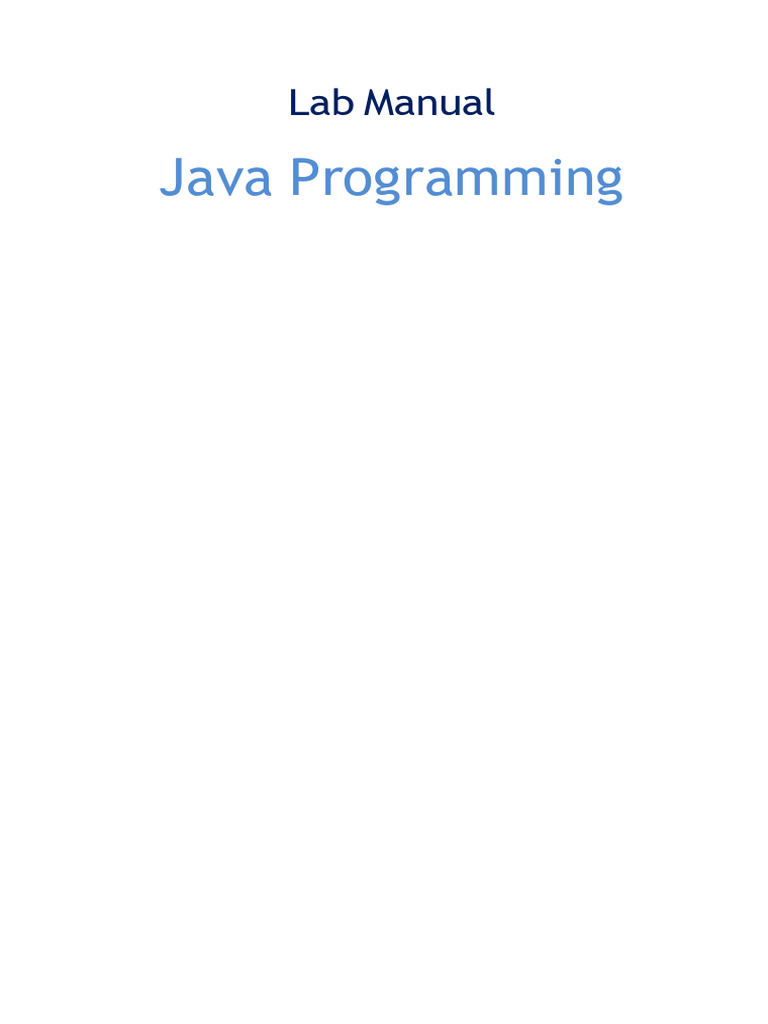 Java Programming Lab Manual R18 JNTUH 2 | PDF | Area | Eclipse (Software) Java Programming Lab Manual R18 JNTUH 2 | PDF | Area | Eclipse (Software)