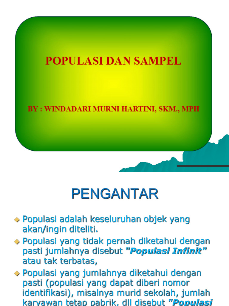 Metode Sampling dalam Penelitian Farmasi | PDF