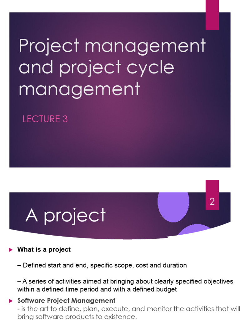 Lecture 3project Managment | PDF | Project Management | Software Development Process