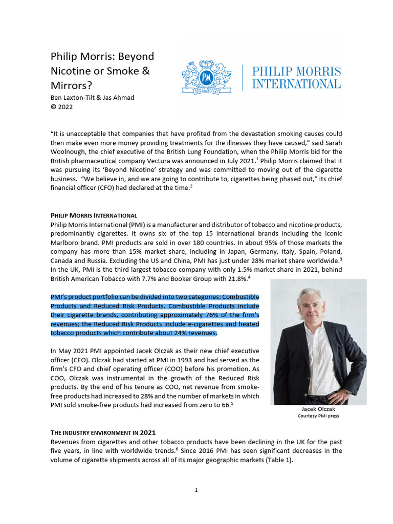 MGT3324 - Case 35 - Philip Morris | Download Free PDF | Tobacco Smoking | Addiction