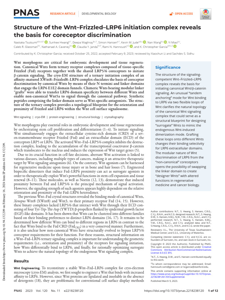 2. Structure of the Wnt Frizzled Lrp6 Initiation Complex Reveals the ...