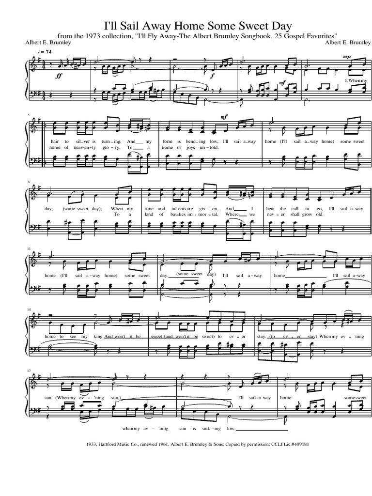 Ill Sail Away Home Some Sweet Day | Download Free PDF | Songs Written