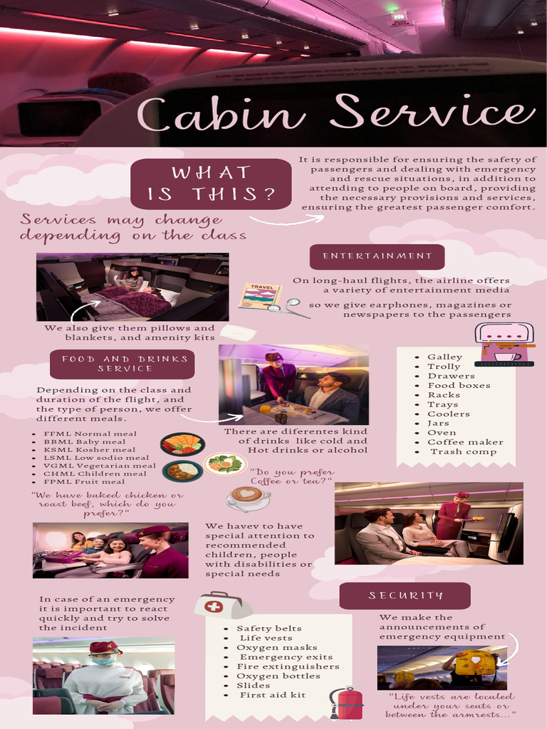 Cabin Service of A Flight Attendant | PDF