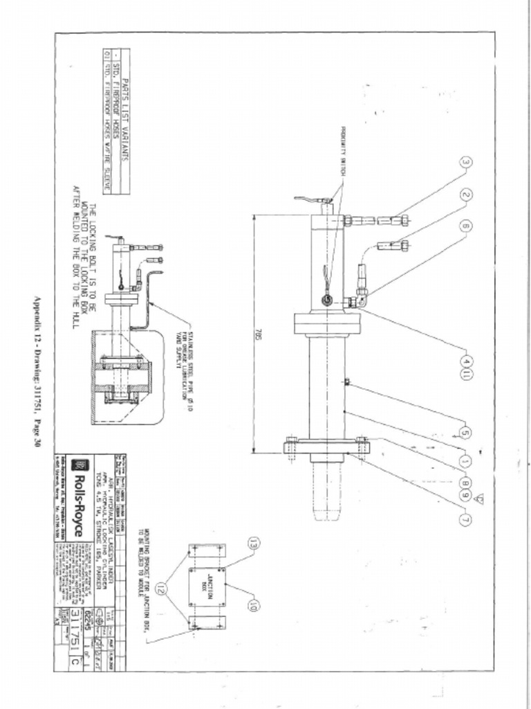 Hydr. Locking Cylinder drawing | PDF