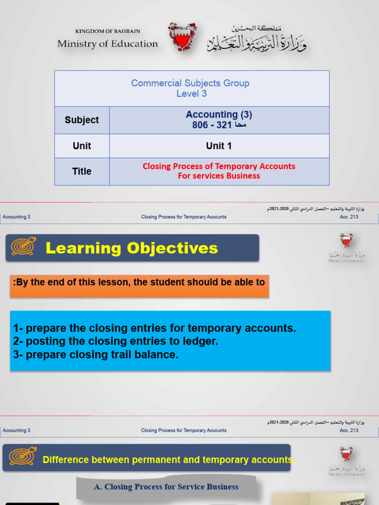 2 Closing Process For Services Businessp2 | PDF | Debits And Credits ...