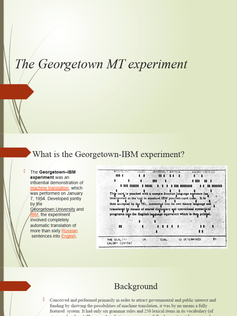 The Georgetown MT Experiment | PDF | Linguistics | Applied Linguistics