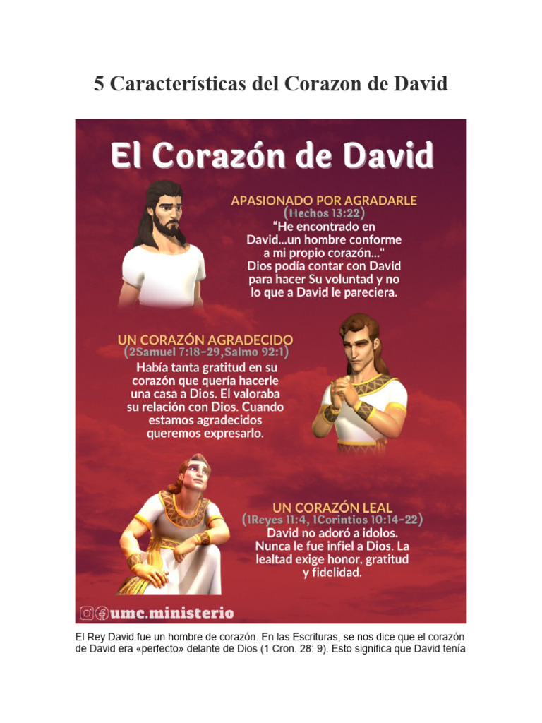 5 Características Del Corazon de David.. | PDF | Religión y espiritualidad