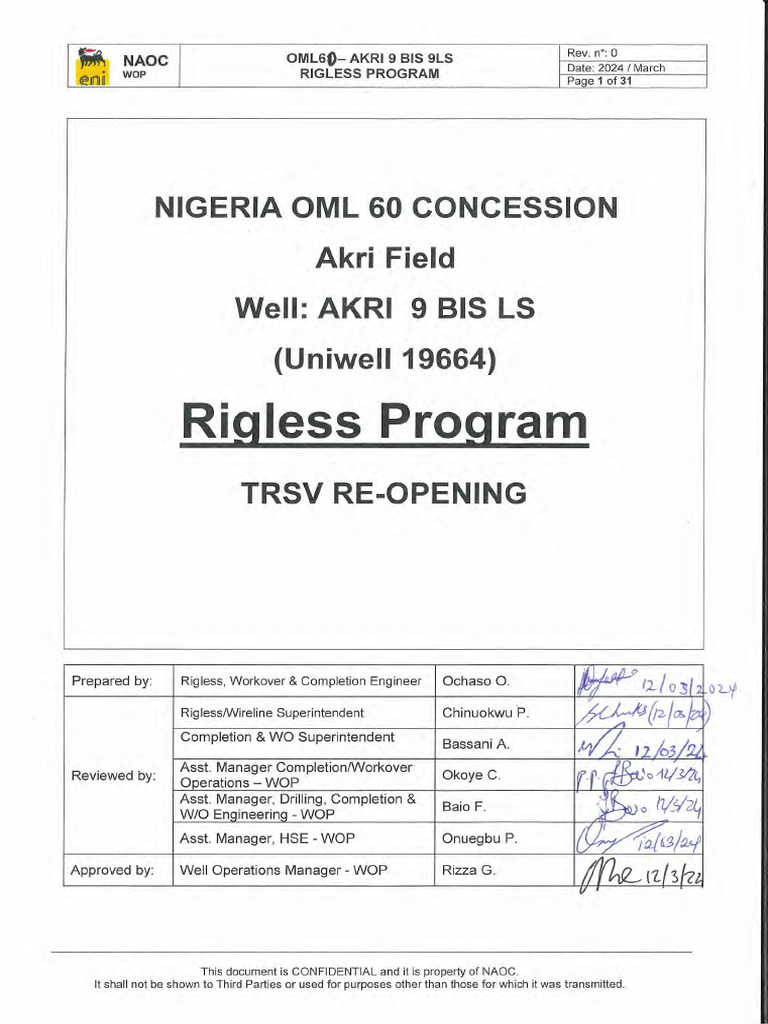 OML60 Akri 9 Rigless Program Guide | PDF