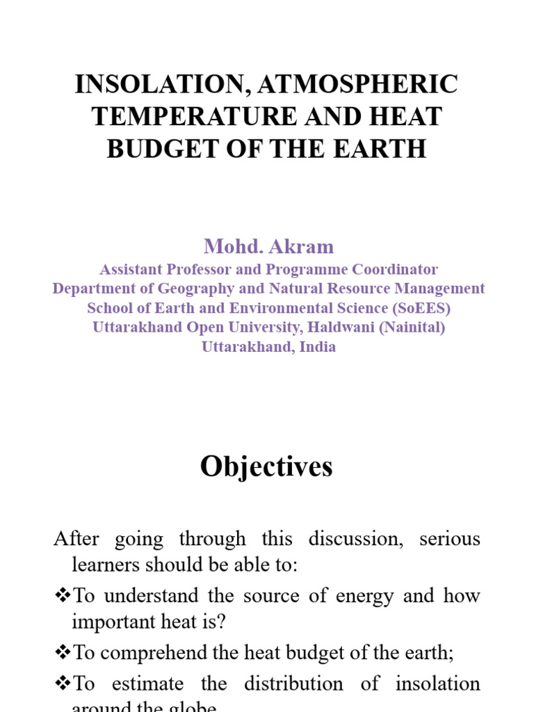 Earth's Heat Budget Explained | PDF | Sun | Heat Transfer