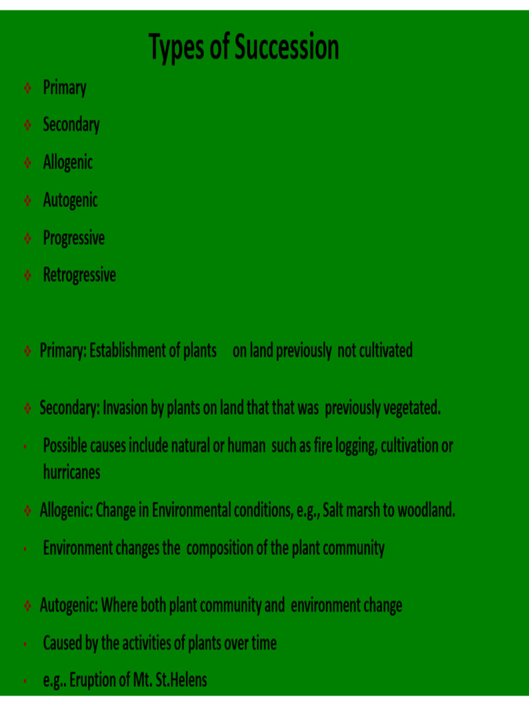 Ecology and Ecosystems III - Succession - Dr. S.S. Samant | PDF ...