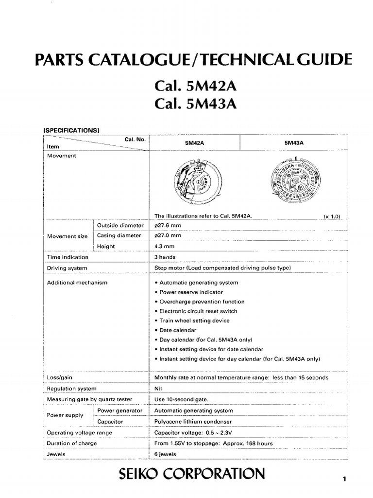 233 Seiko5M42A, 5M43A | PDF