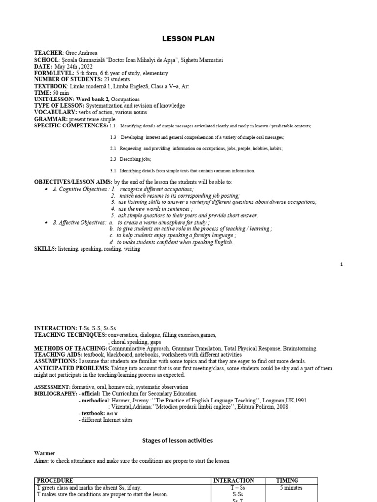 Lesson Plan 5A | PDF | Reading Comprehension | Human Communication