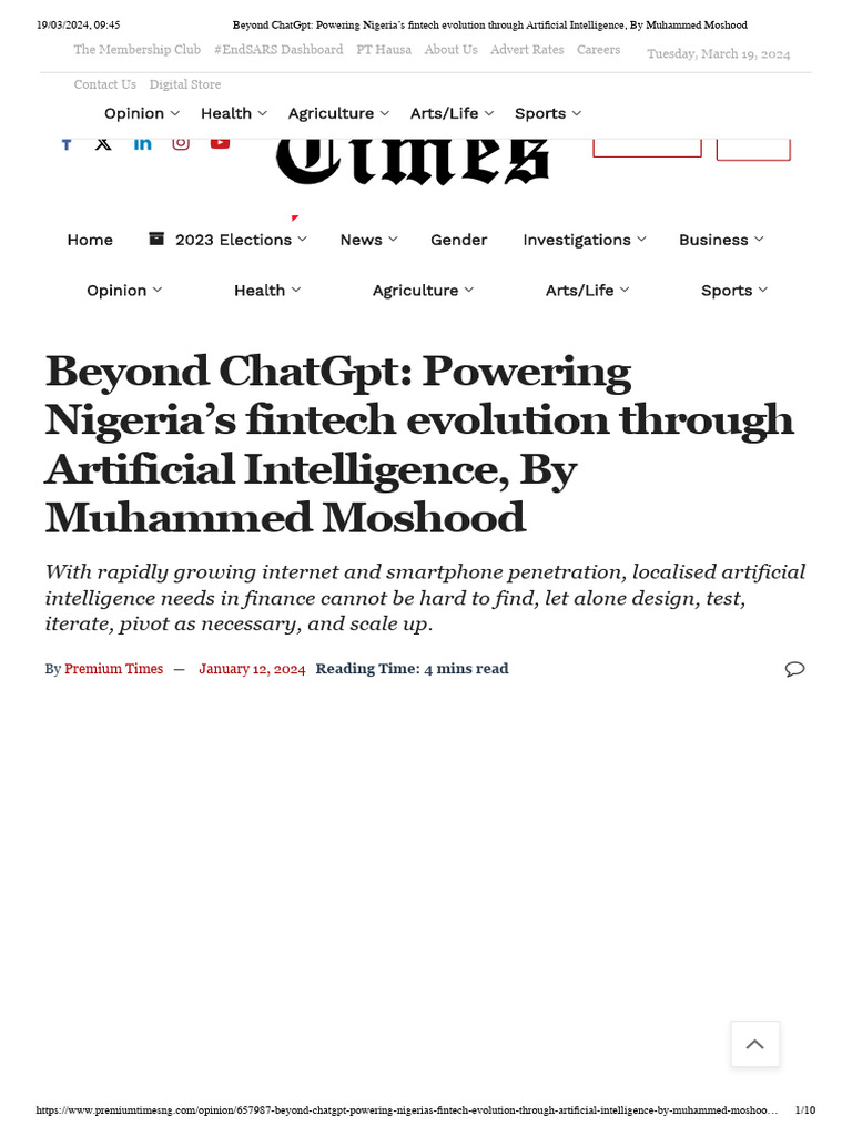Beyond ChatGpt - Powering Nigeria's Fintech Evolution Through Artificial Intelligence, by ...