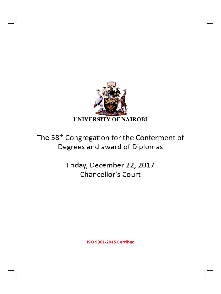 The 58th Congregation For The Conferment of Degrees and Award of ...