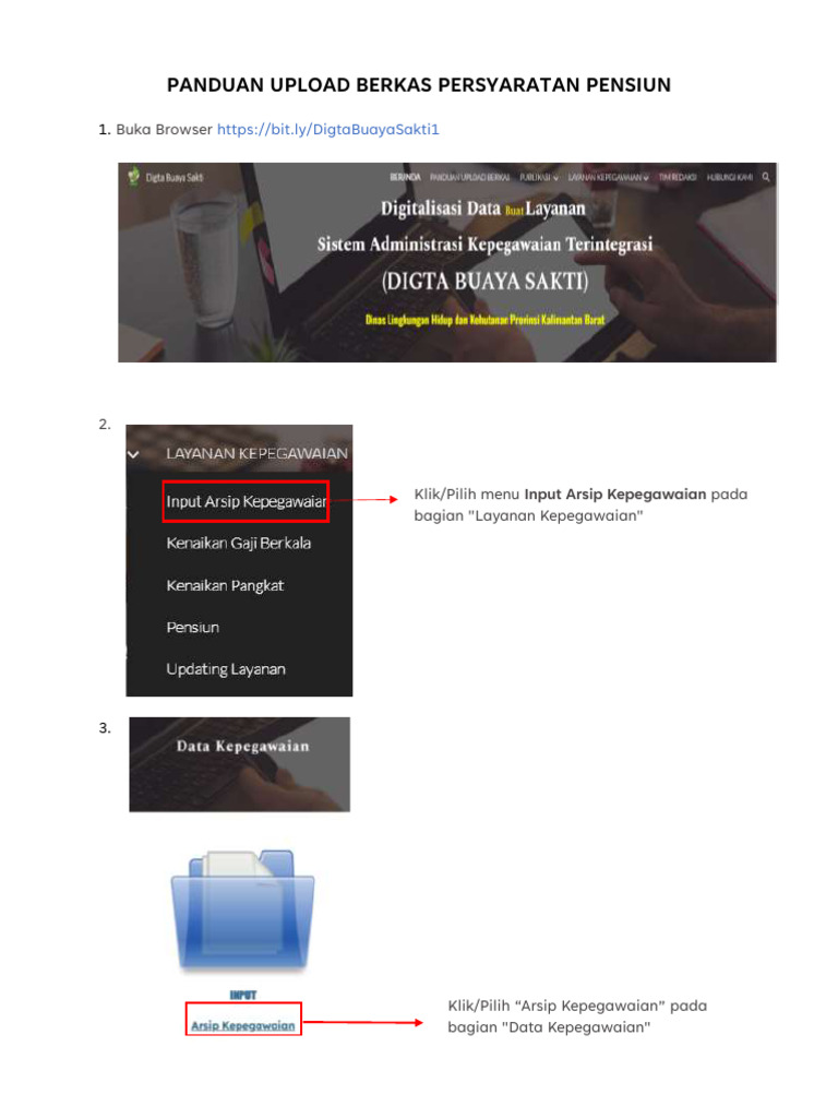 Panduan Upload Input Arsip Pegawai | PDF | Komputer