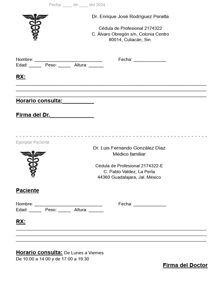 Copy of Formato-De-Receta-Medica-Word | PDF