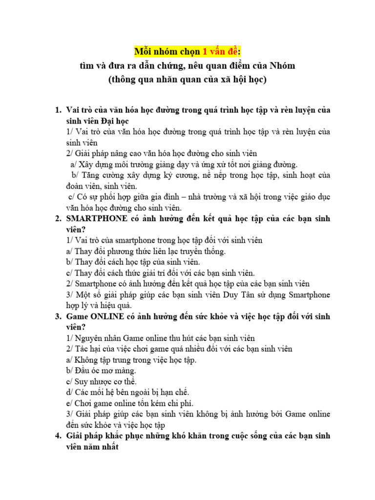 GOI Y CHU DE THUYET TRINH NHOM - Bai GKy | PDF