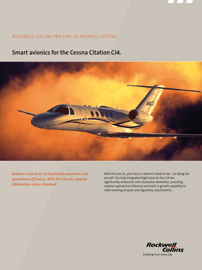 Cessna CJ4 Brochure | PDF | Avionics | Cockpit