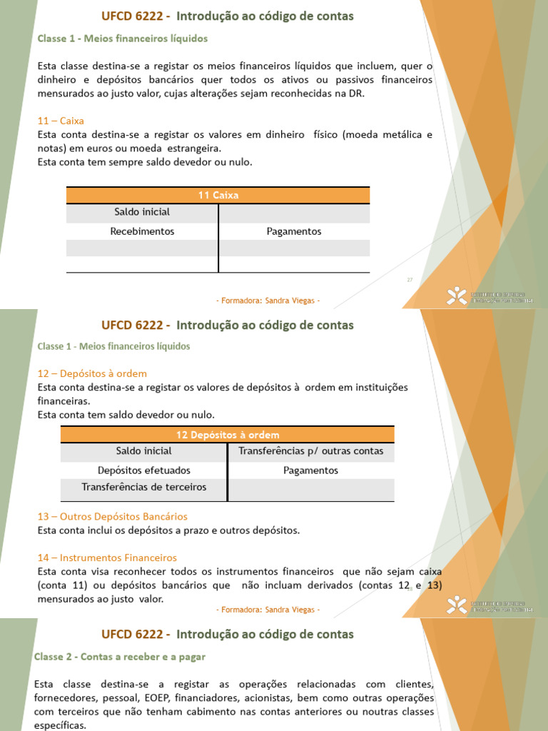 UFCD 6222 - Introdução Codigo Contas - Contas Balanço | PDF | Imposto ...