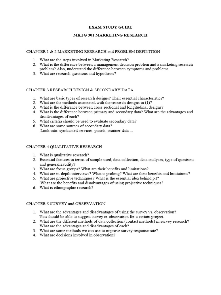 Study Guide | PDF | Validity (Statistics) | Survey Methodology