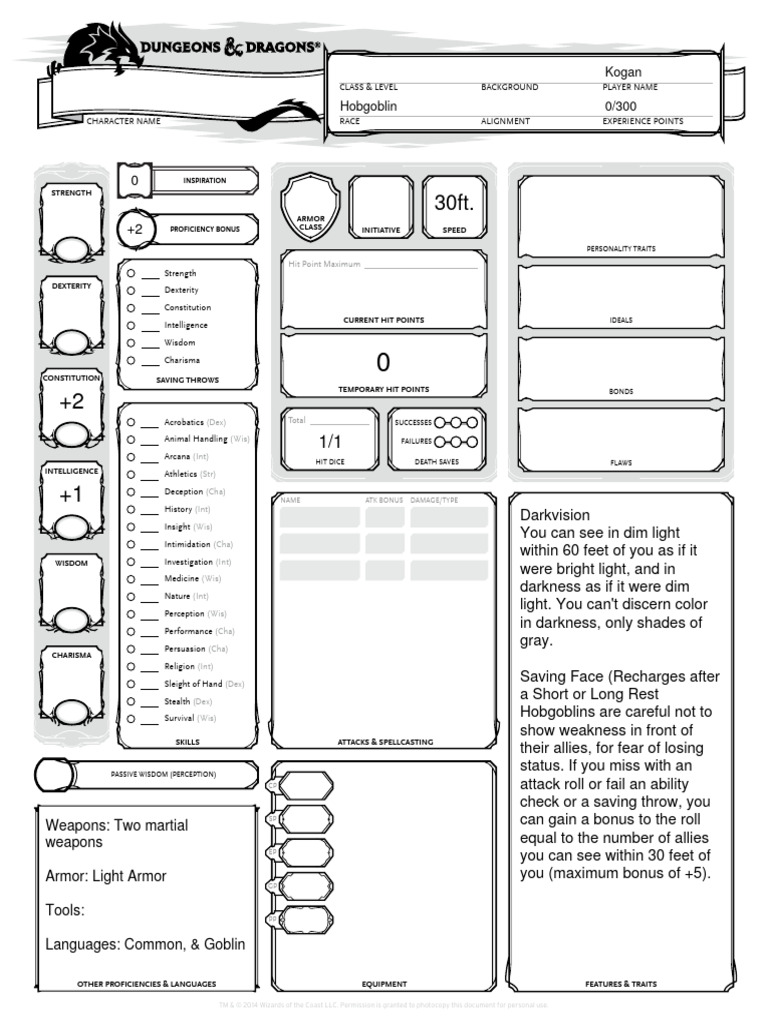 Tovak Naar, Hobgoblin Wizard (War Magic) | PDF | Role Playing | Gaming