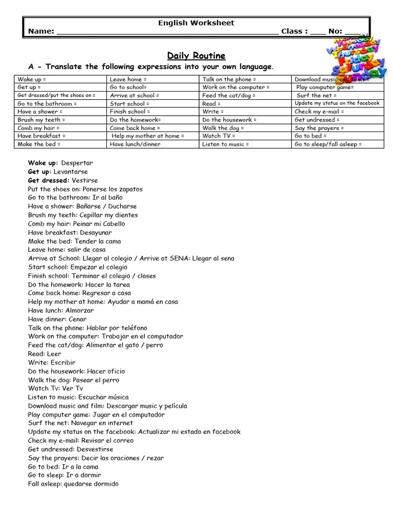 Activity Ingles Pdf