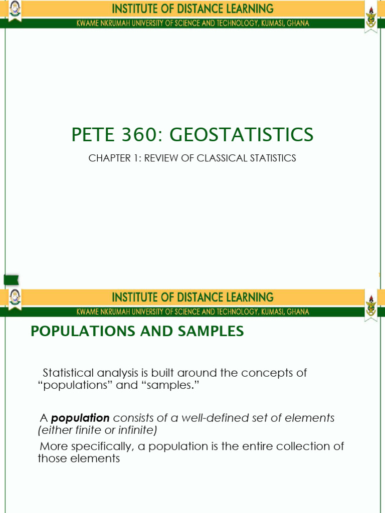 PETE 360 CHAPTER 1 | PDF | Sampling (Statistics) | Statistics