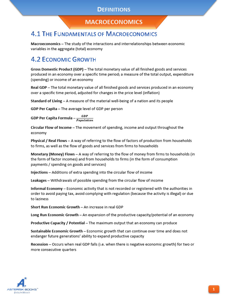 Key Macroeconomic Definitions | PDF | Exchange Rate | Inflation
