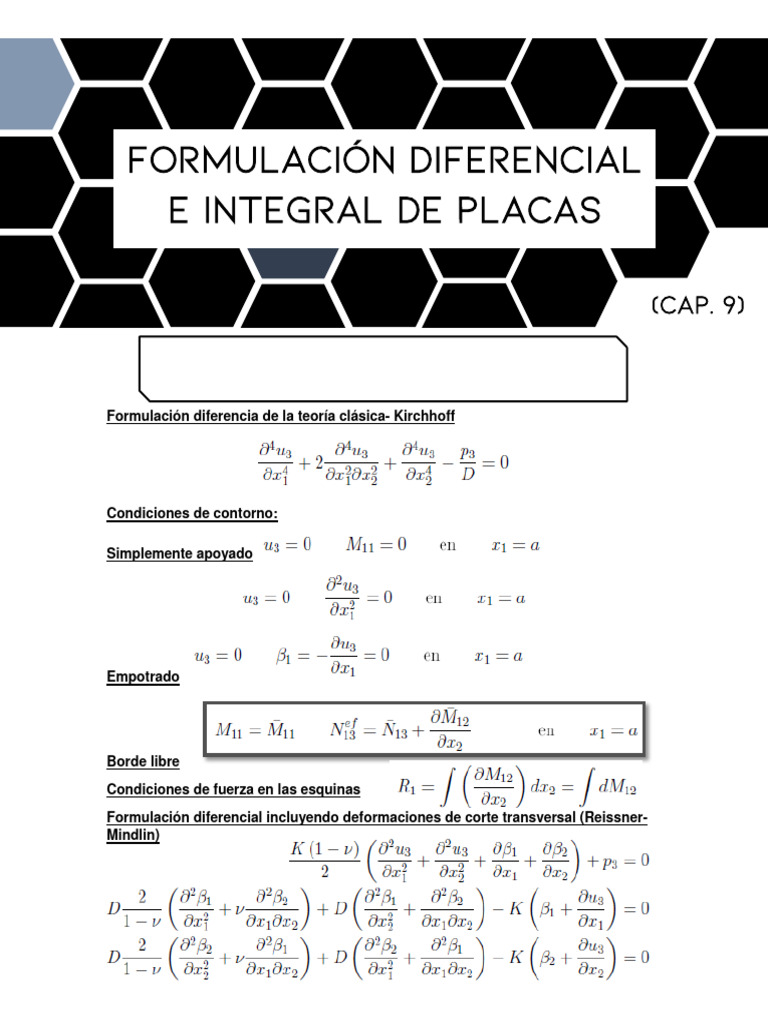 9 Formulación Diferencial e Integral de Placas | PDF | Ecuaciones | Doblar