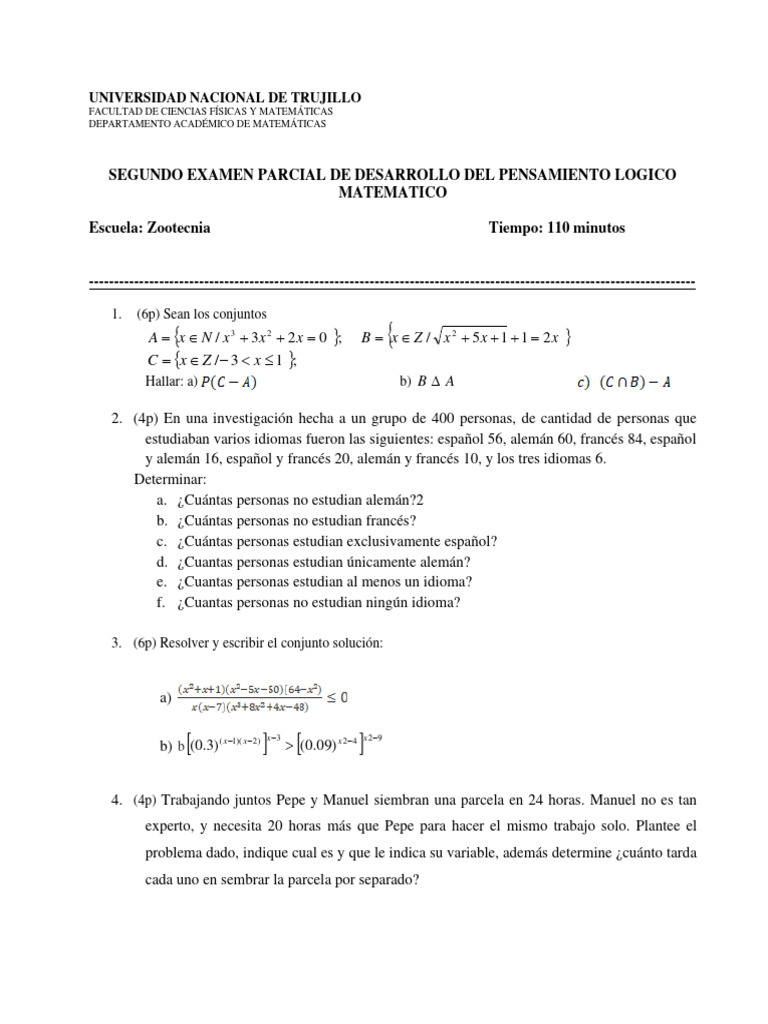 Segundo Examen Parcial | PDF