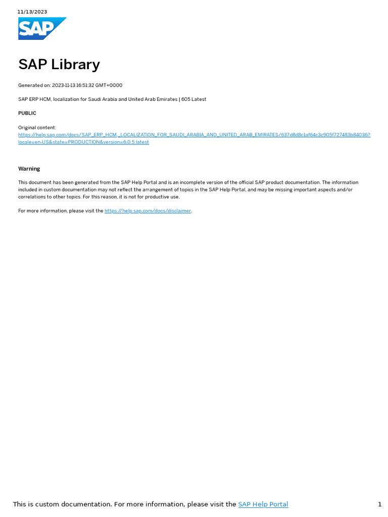 SAP HCM Payroll for Saudi Arabia & UAE | PDF | Human Resource Management | Payroll