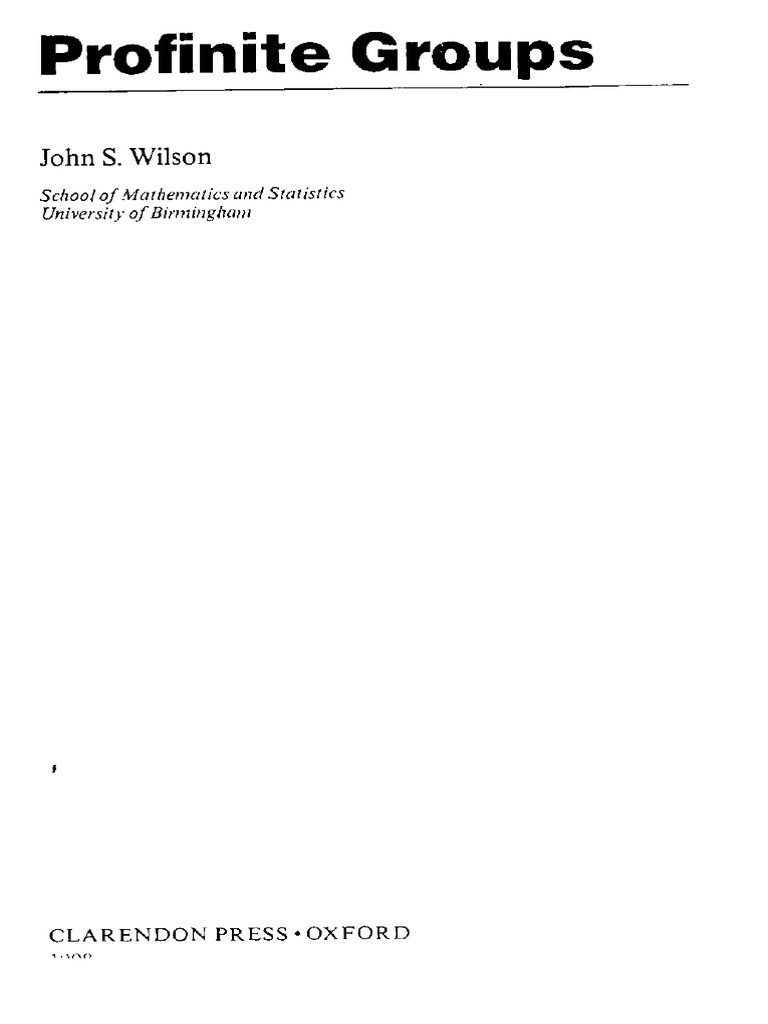 (London Mathematical Society Monographs New Series) John S. Wilson - Profinite Groups-Oxford ...