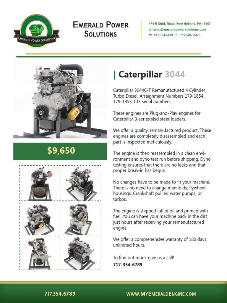 Caterpillar 3044 Engine | PDF | Credit Card | Cheque