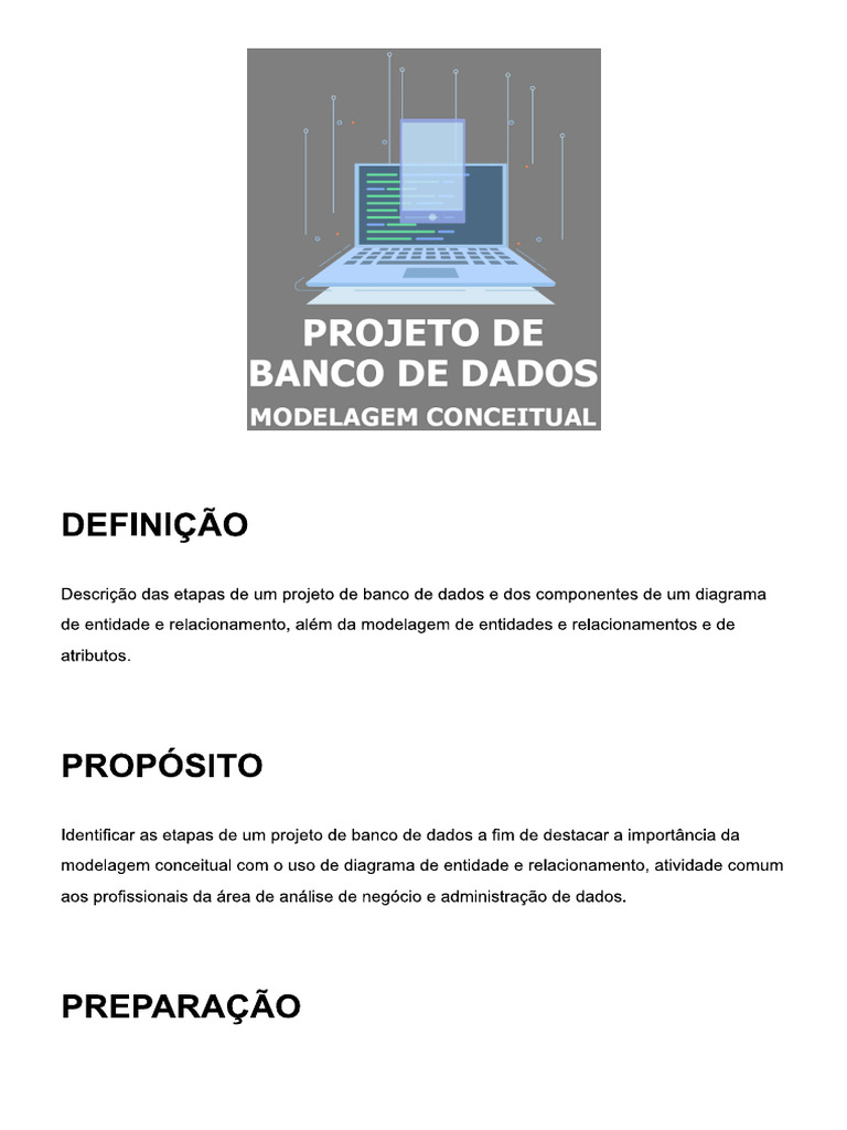 Projeto de Banco de Dados - Modelagem Conceitual | PDF