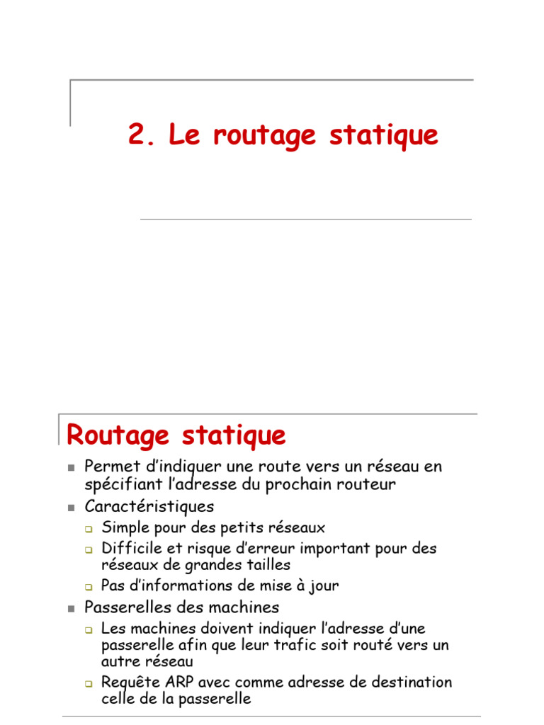Chap02-Routage Statique | PDF