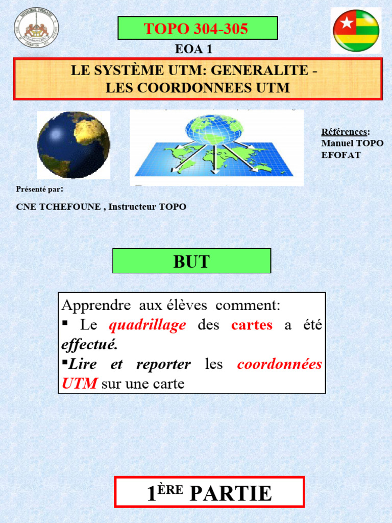 TOPO 304-305-Le Système UTM-Généralité - Les Coordonées UTM-OK | Télécharger gratuitement PDF ...