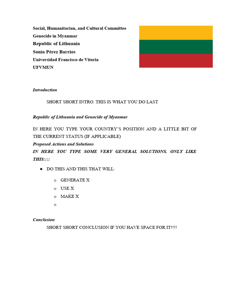 Lithuania's Stance on Myanmar Genocide | PDF | Social Science