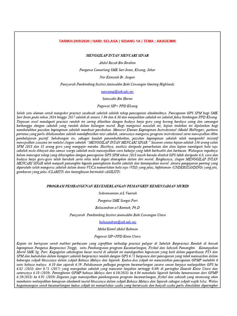 ABSTRAK BUKU PROGRAM - FINAL Edit 21 Sep - Edited Hamsiah | PDF