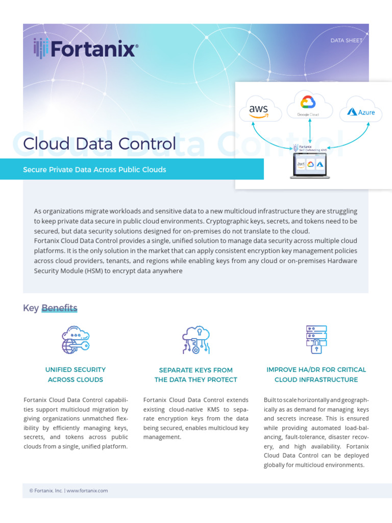 Fortanix Cloud Data Control Datasheet | PDF