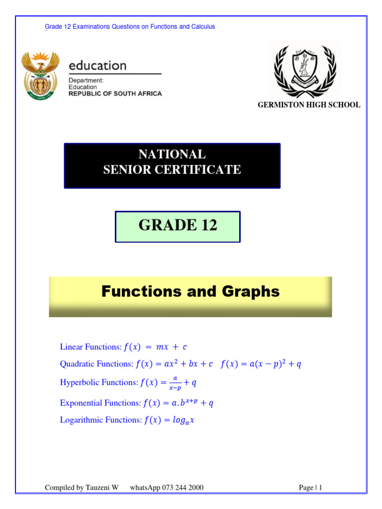DBE Graphs of Functions - Filtered | PDF | Function (Mathematics) | Mathematical Concepts