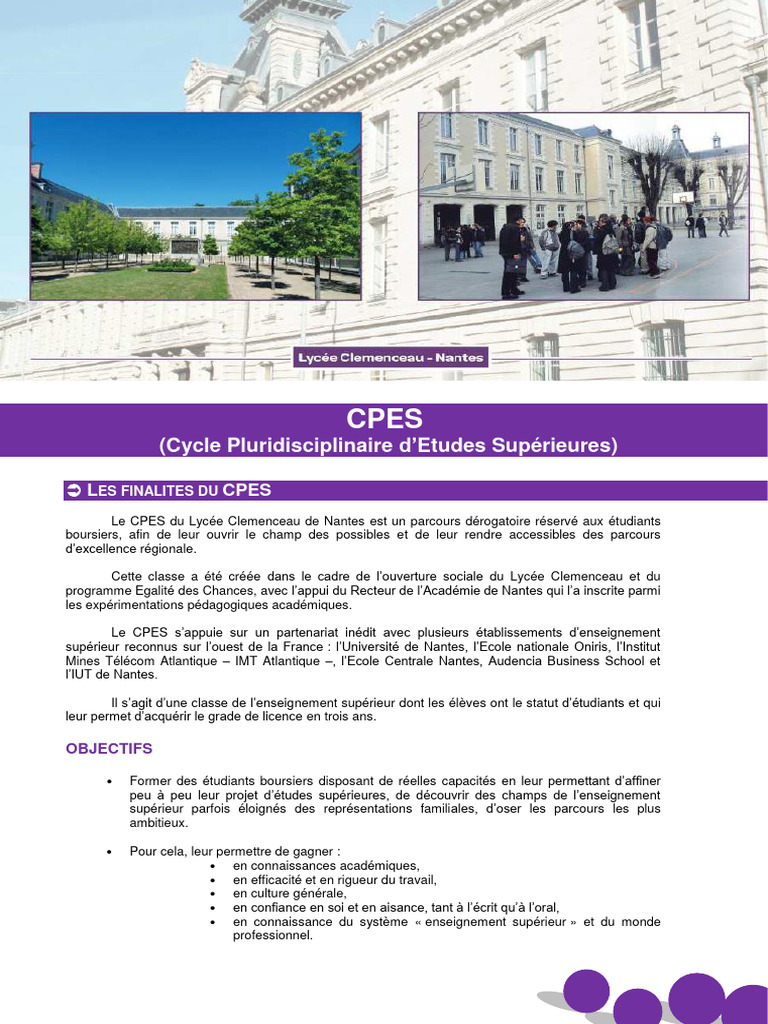 CPES Présentation 2019 | PDF