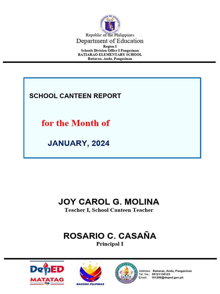 Cover School Canteen Report | PDF