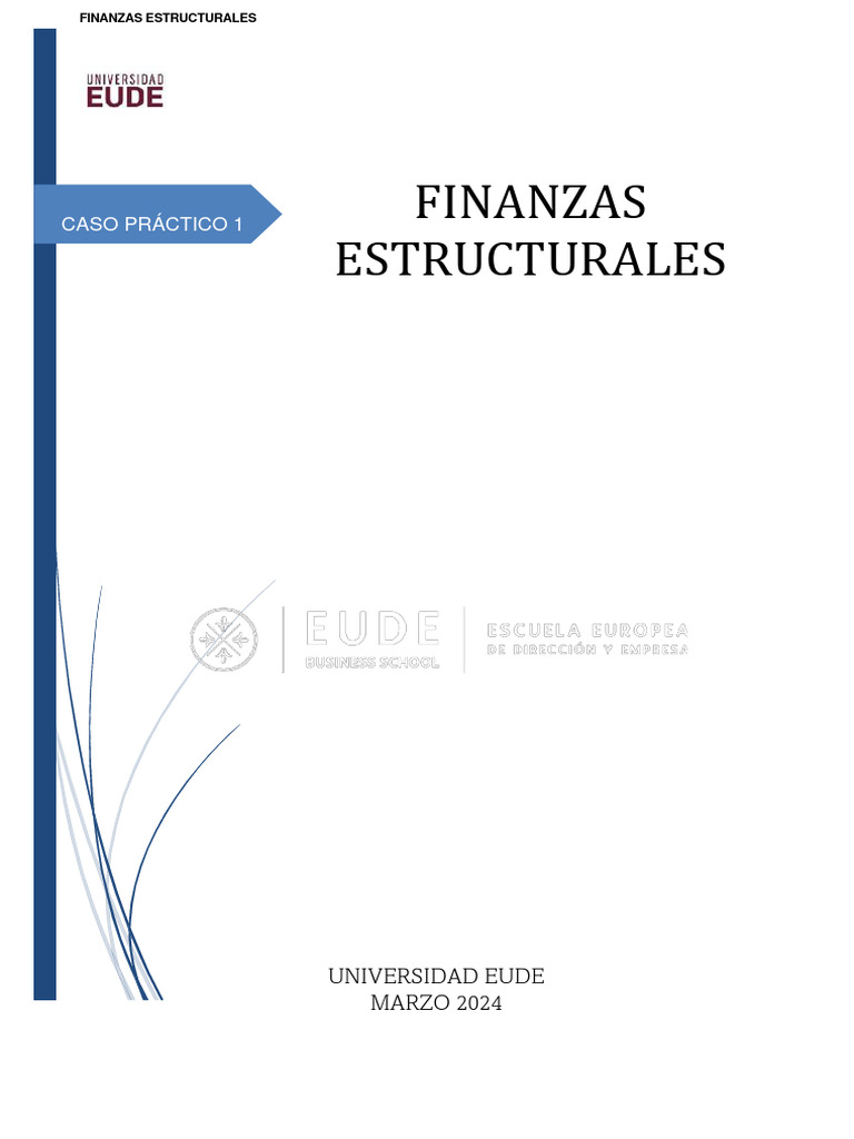 Finanzas Estructurales: Caso Práctico 1 | PDF | Contabilidad ...