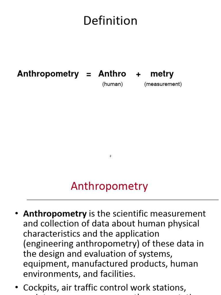 Anthropometry 290922 | PDF | Anthropometry | Human Factors And Ergonomics