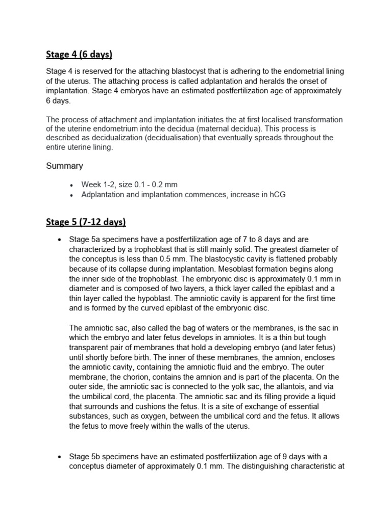 Carnige Stages Embryology | PDF | Anatomy | Biology