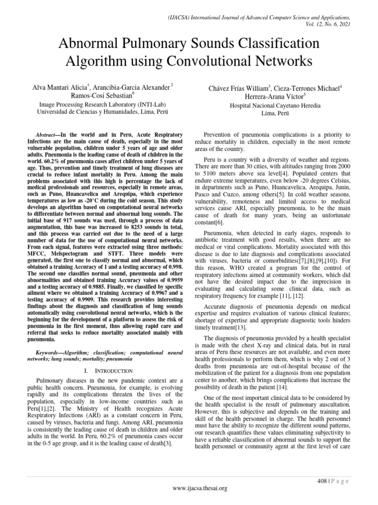 Pulmonary Sound Classification AI | PDF | Statistical Classification | Pneumonia