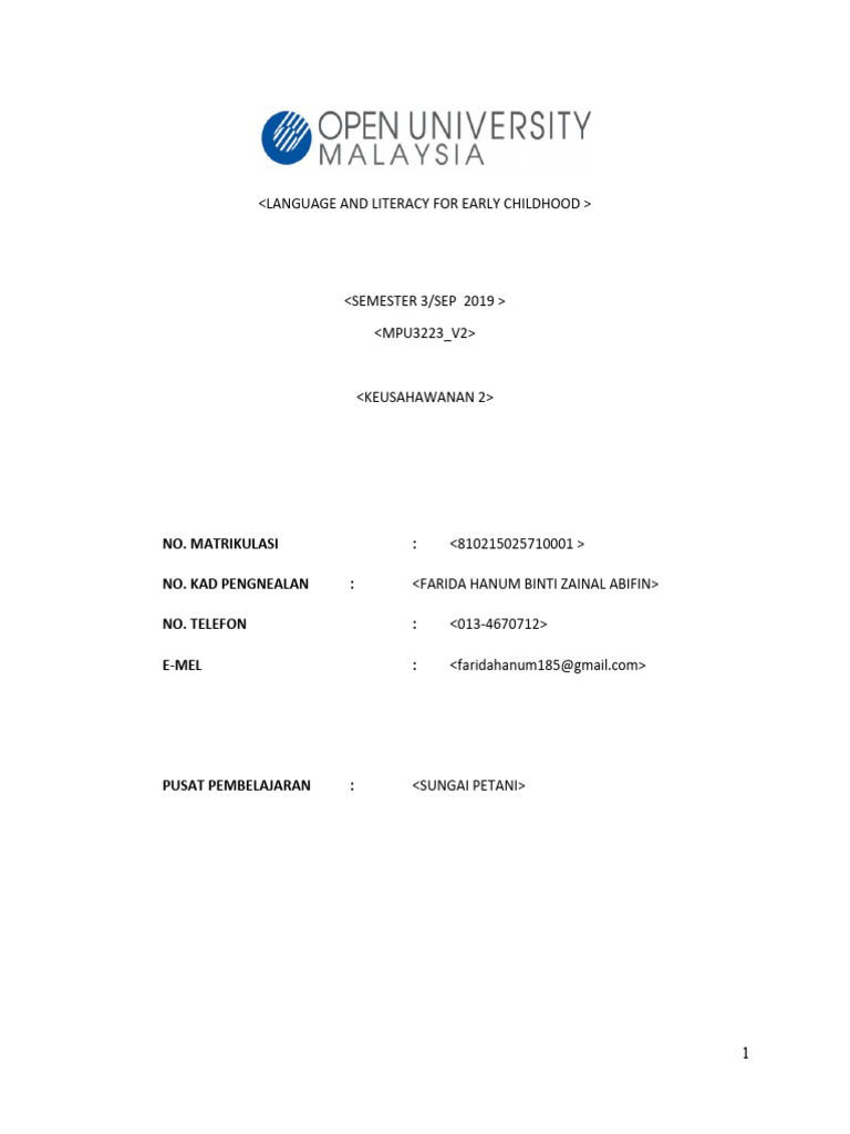 Assignment Keusahawanan (Tugasan 1) | PDF